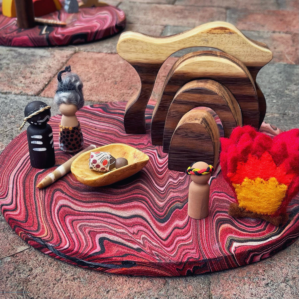 Aboriginal humpy stacker set – Weewoodenwondersnz