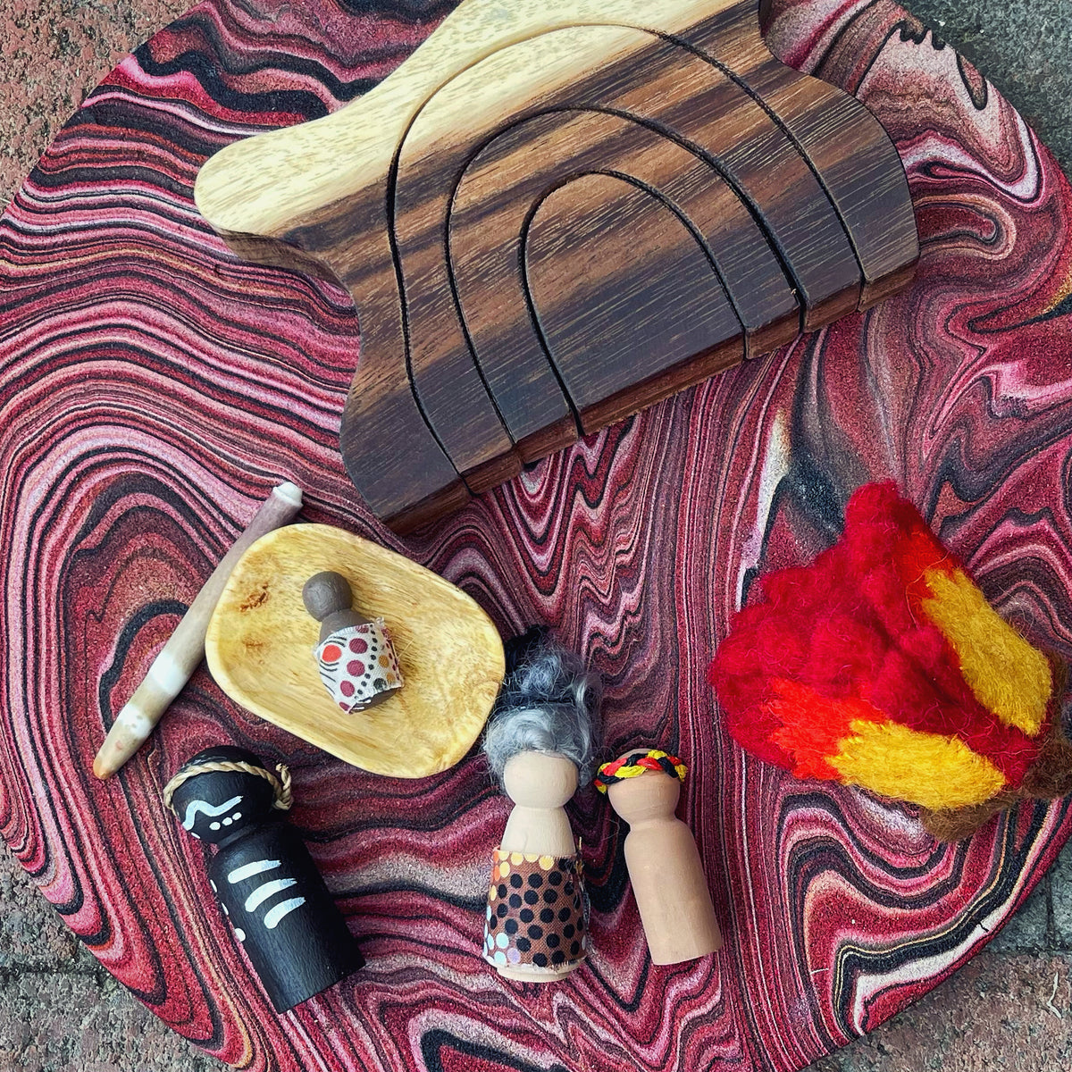 Aboriginal humpy stacker set – Weewoodenwondersnz